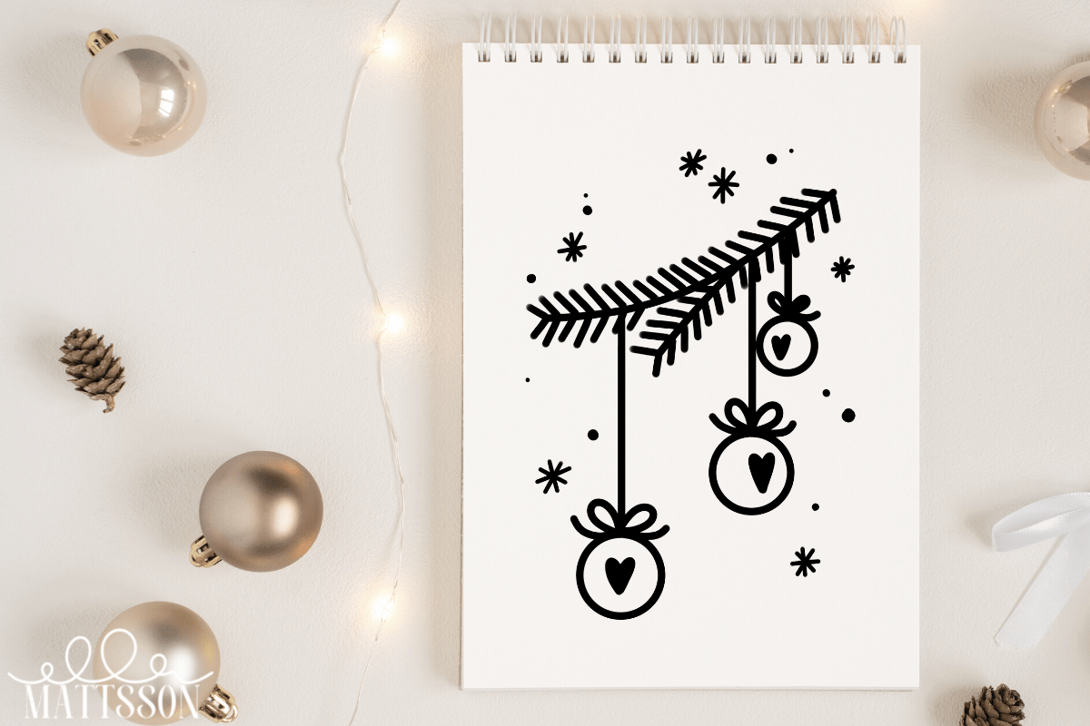 0€ Plotterdatei - Christbaumkugeln am Ast SVG - ella mattsson